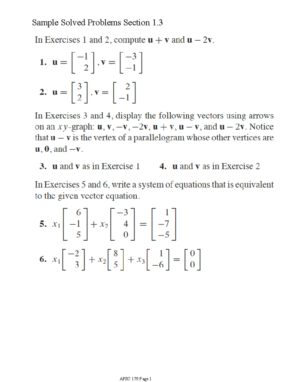 Sample Solved Problems 1 - APSC 178 - Studocu