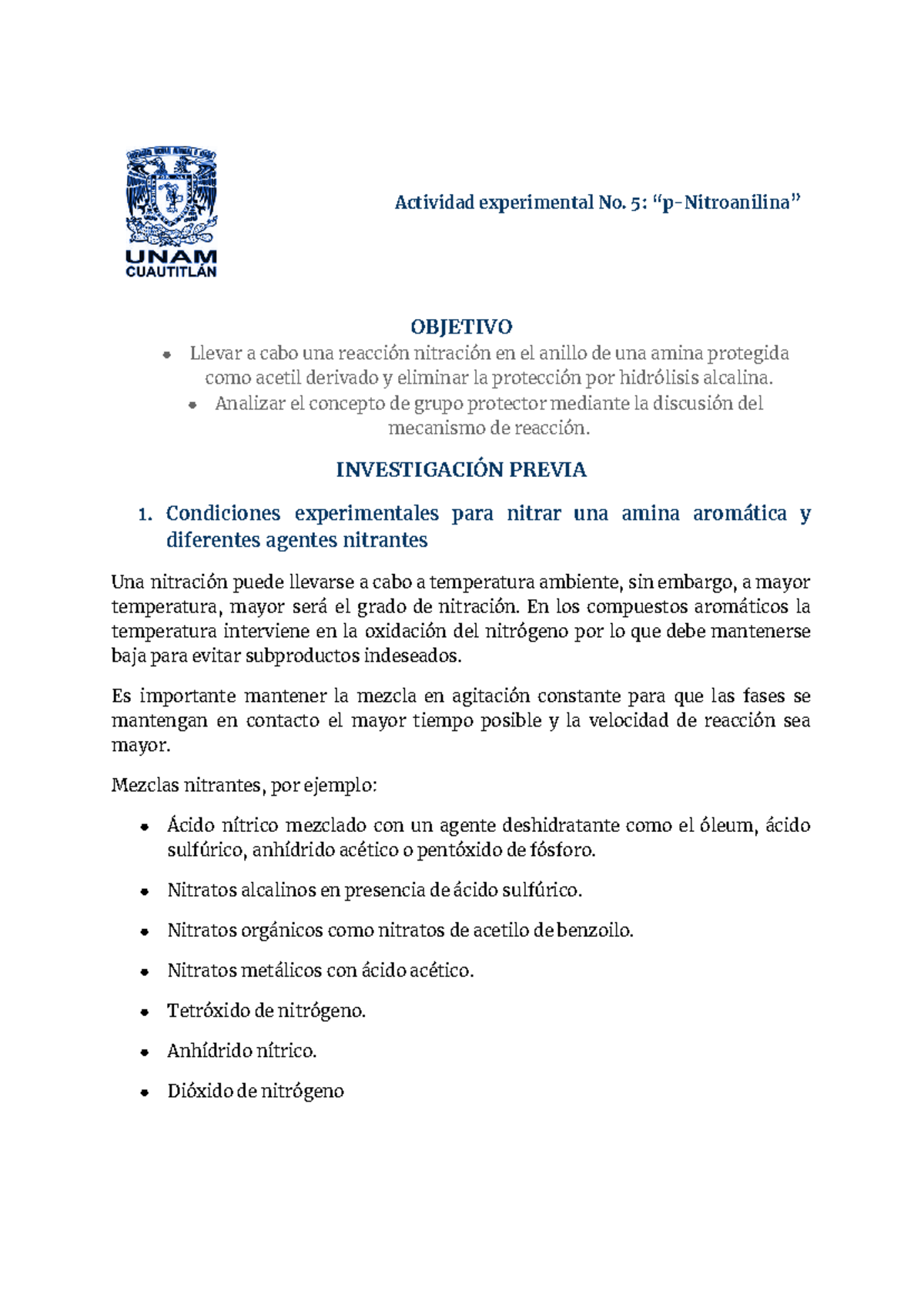 P5_QOII_p-Nitroanilina - Actividad experimental No. 5: “p-Nitroanilina ...