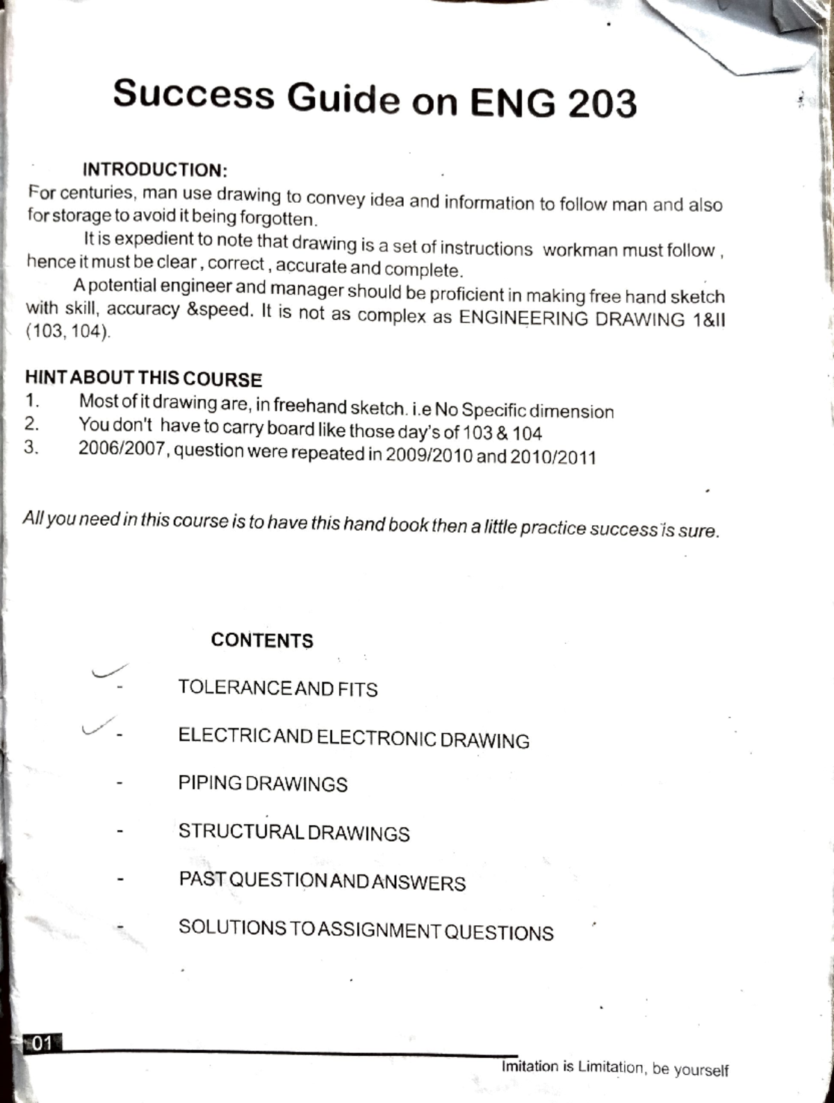 ENG 203 Material - A solution to engineering drawing for 2oo level ...