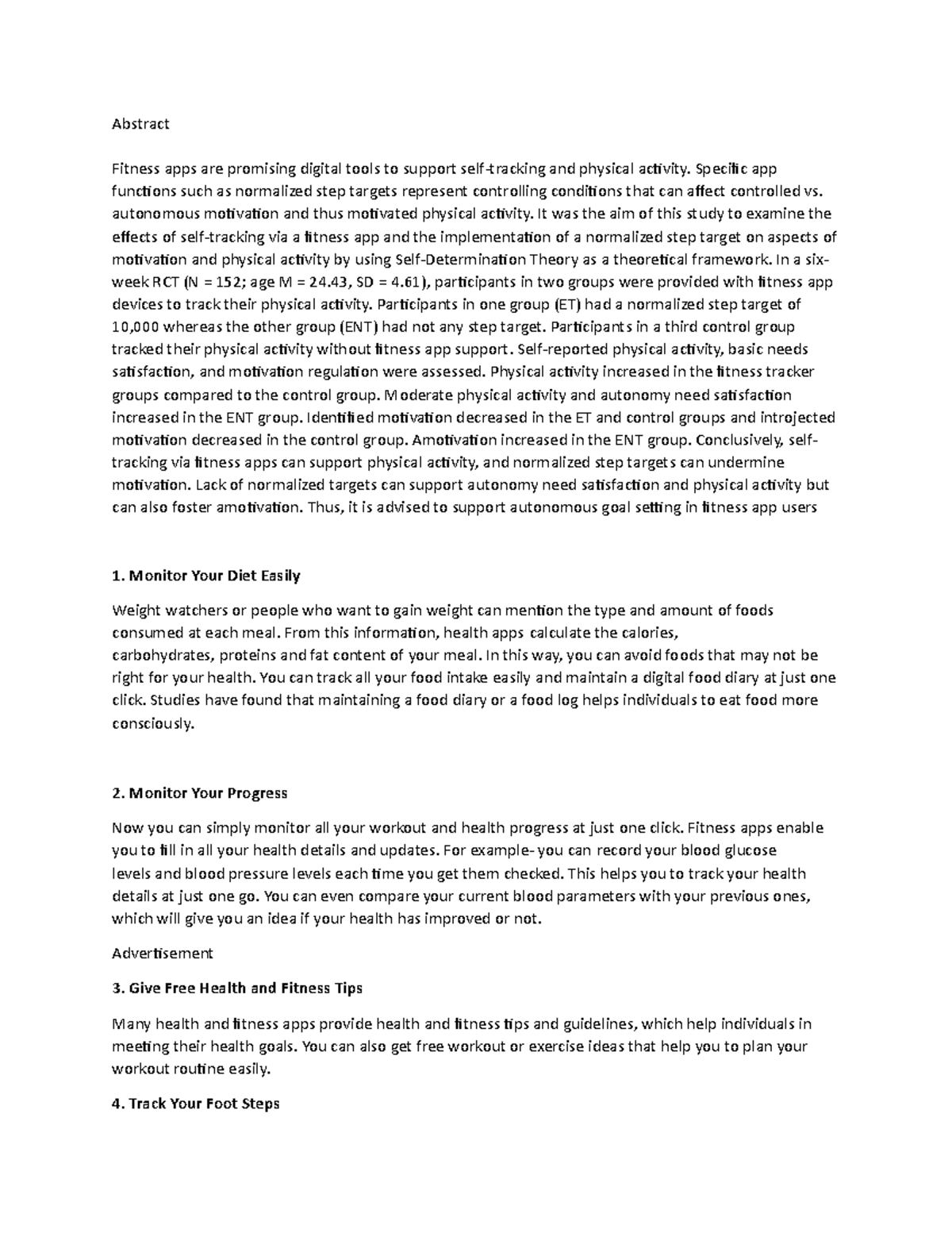 Abstract - Hello - Abstract Fitness apps are promising digital tools to ...