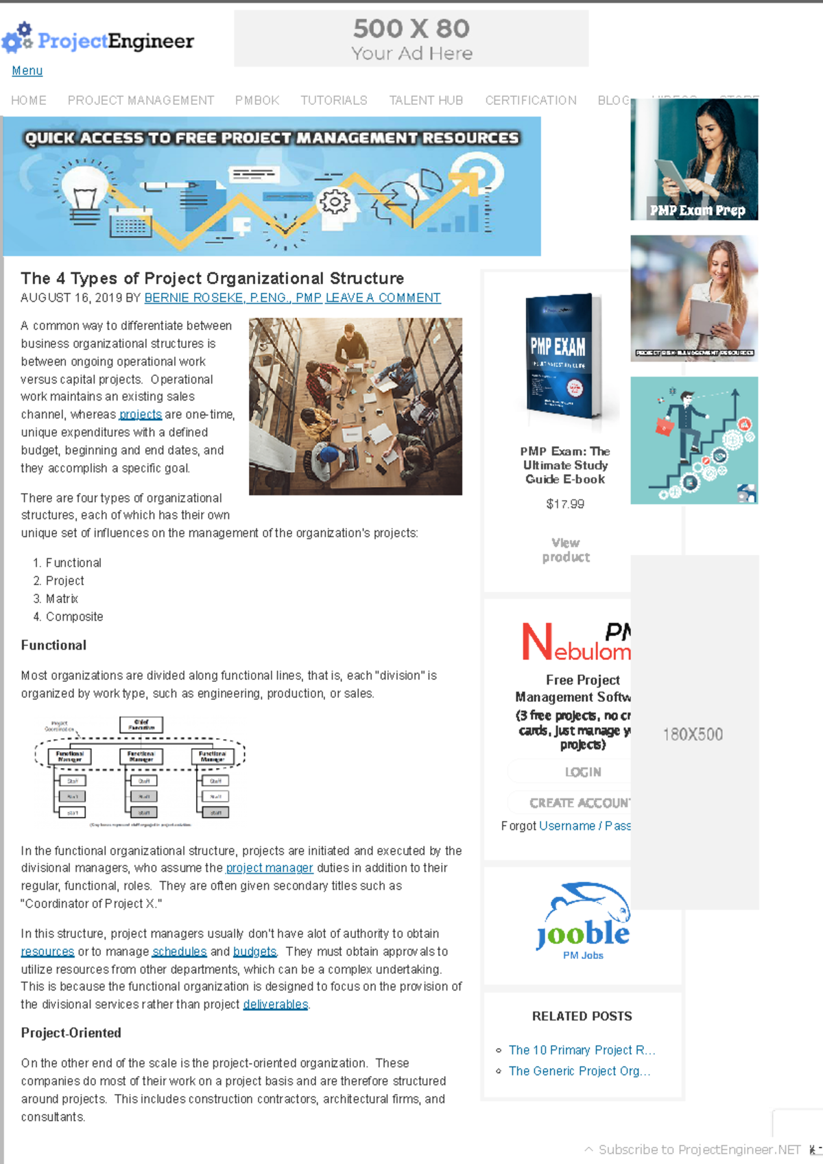 Week 1 Four types of Project Organizational Structure - The 4 Types of ...
