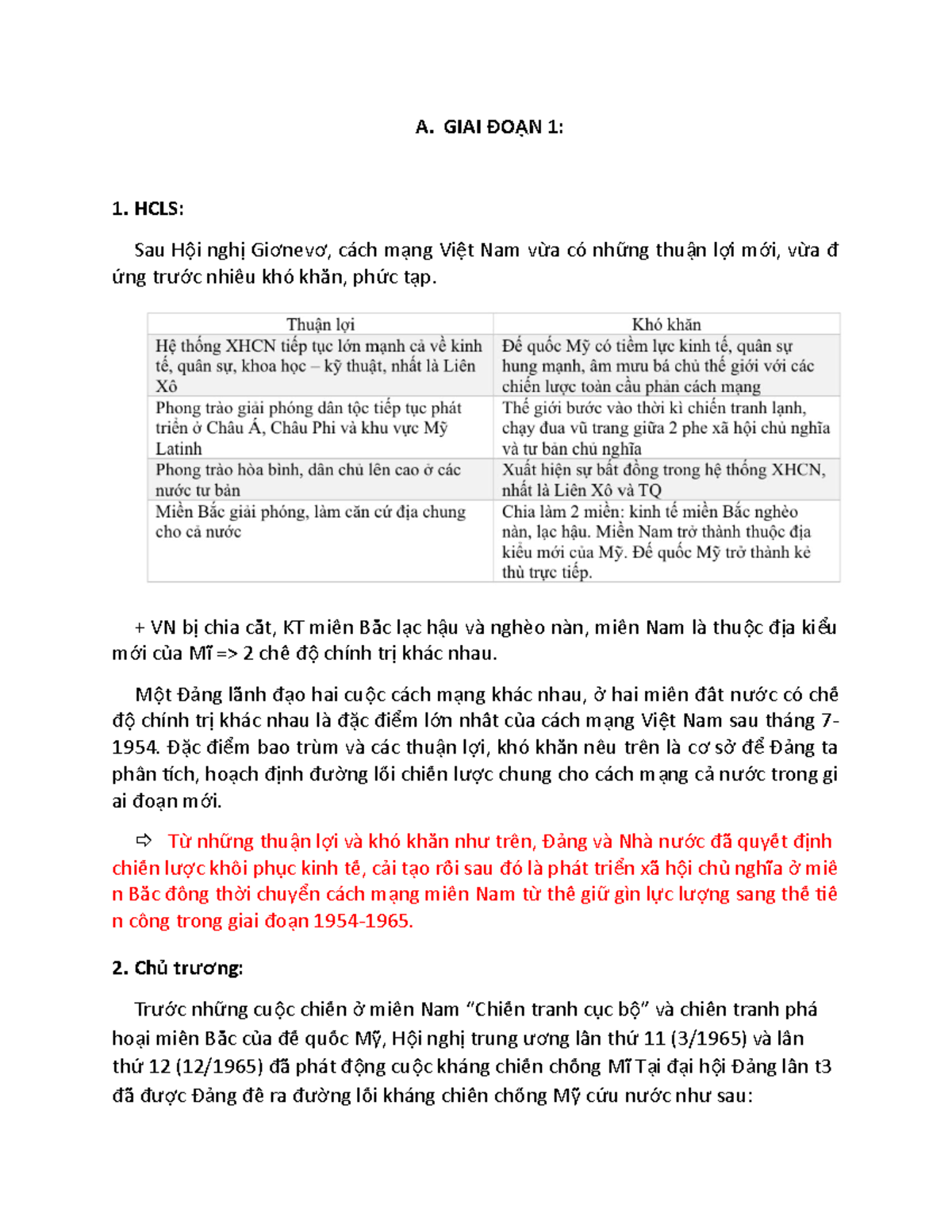 Kháng chiến chống Mĩ - thuyết trình - A. GIAI ĐO N 1:Ạ 1. HCLS: Sau H i ngh Gi nev , cách m ng ...