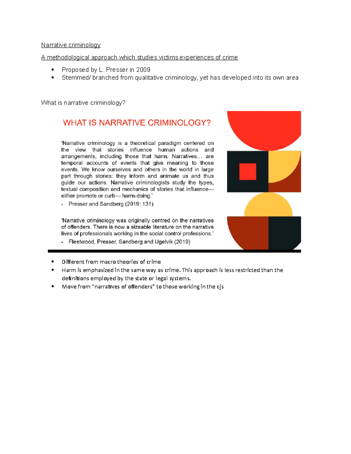Narrative criminolgy - week 9 - Narrative criminology A methodological ...
