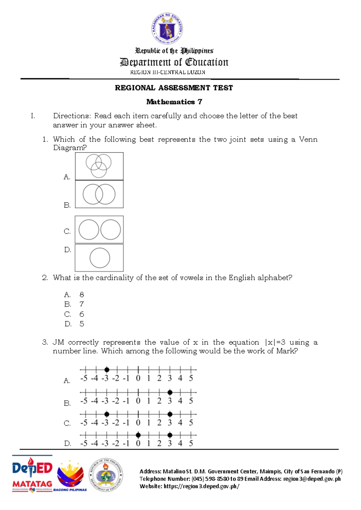 RAT Mathematics Grade-7- Final-edited - Republic of the Philippines ...