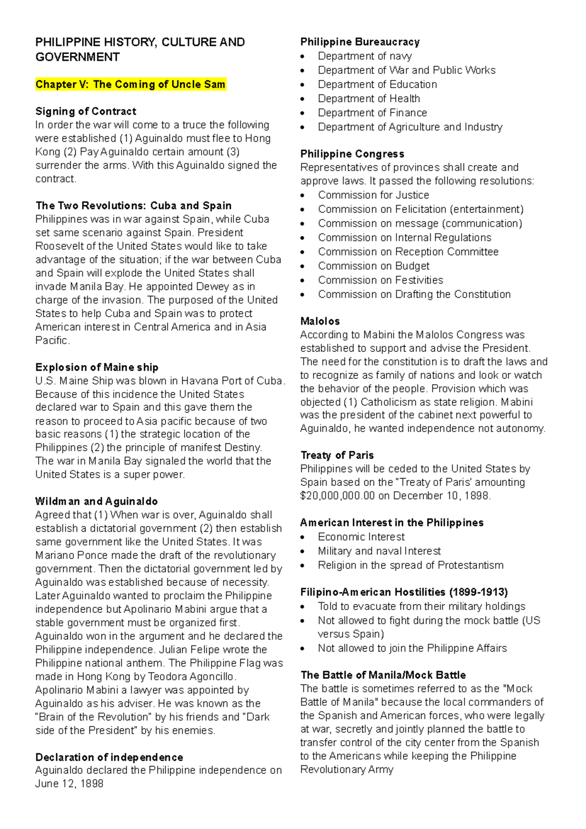 Notes on Philippine History - PHILIPPINE HISTORY, CULTURE AND ...