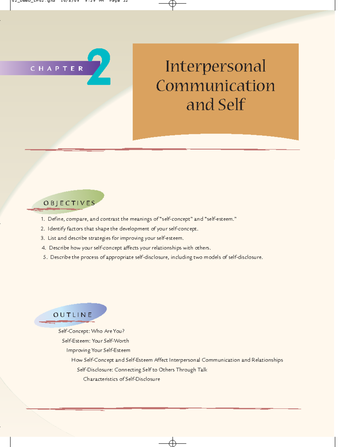 Samplechapter 2 - c ccbvc cv - C H A P T E R Interpersonal Communication and Self O B J E C T I ...