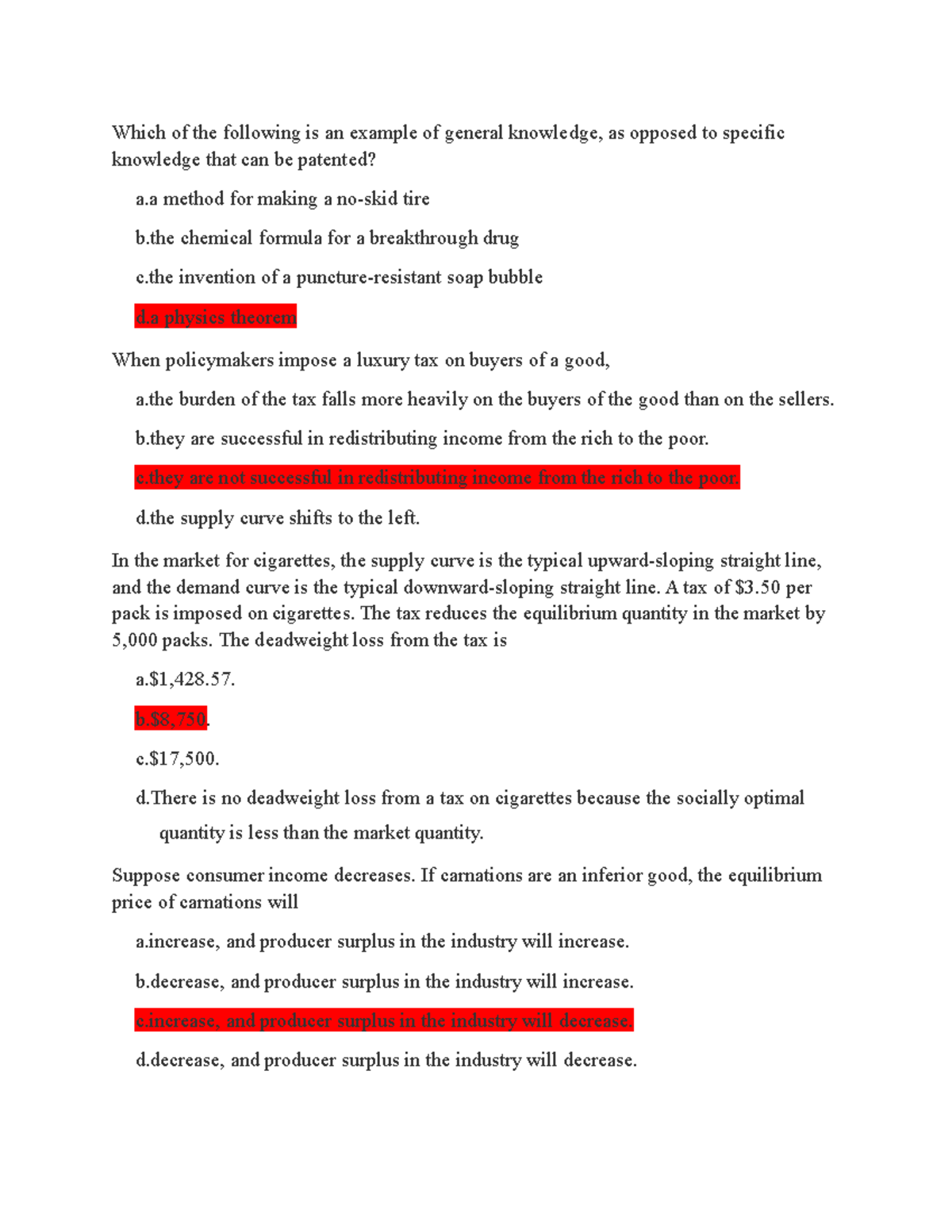 Practice questions chapter 6-11 micro economics - Which of the ...