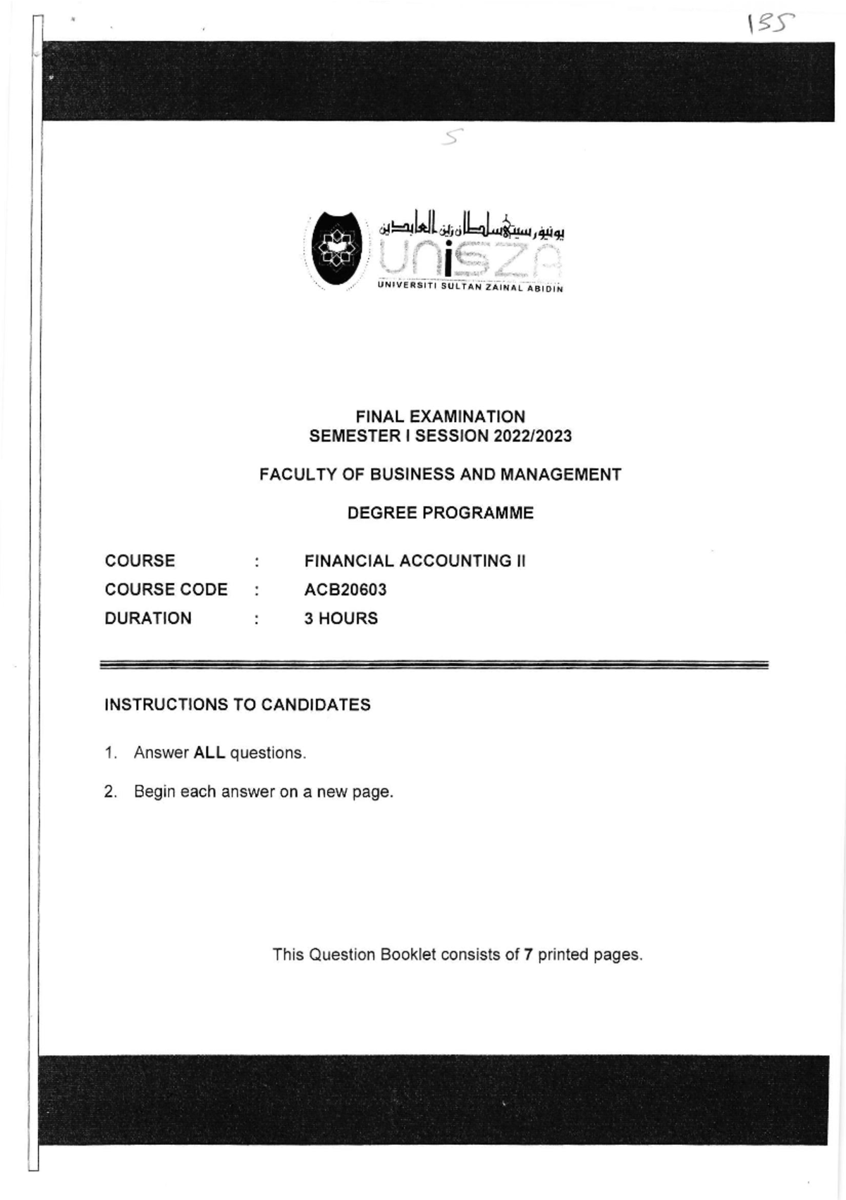 FA2, 2022 2023 - tuto - \et t*9! RSITI SU L TAN ZAINAI. AIiIOIiI FINAL ...