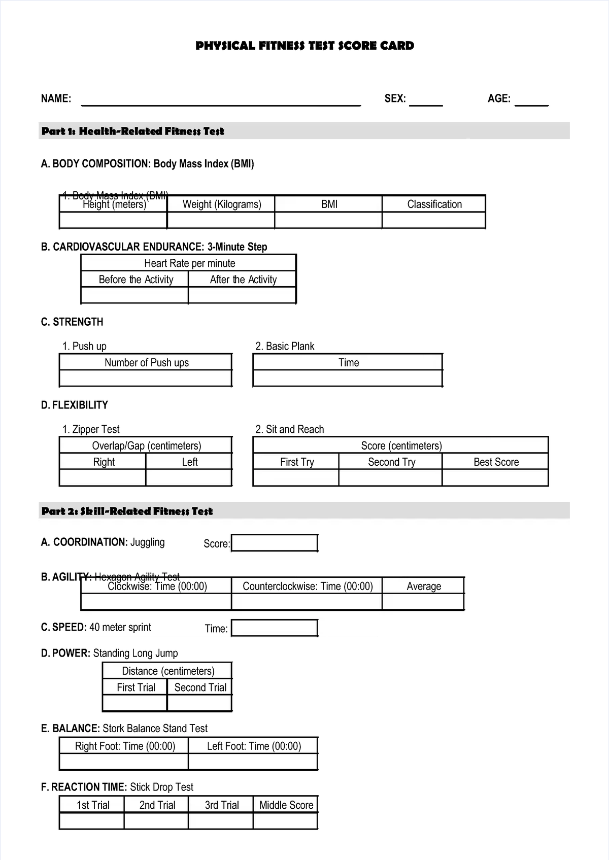 Pdf-deped-pft-score-card compress - SSEEXX:: AAGGEE:: Part 1:Part 1 ...
