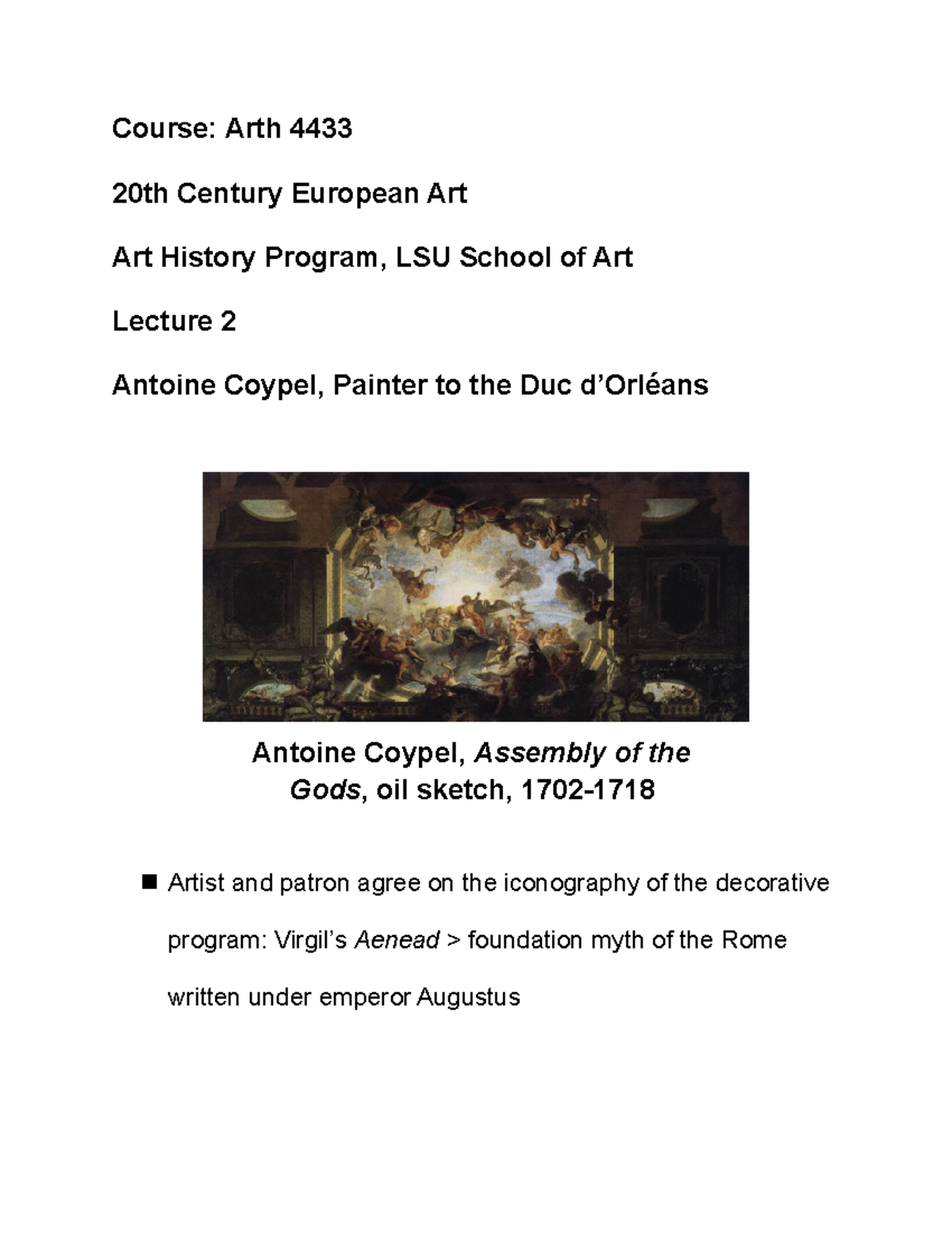 Antoine Coypel - 18th century art history lecture notes from ppt ...