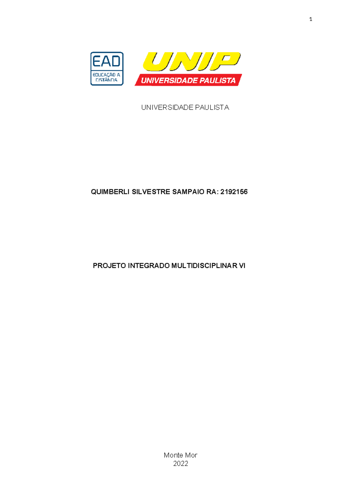 PIM VI PN Etica e cred e cob - UNIVЕRSIDАDЕ PАULISTА QUIMBЕRLI ...