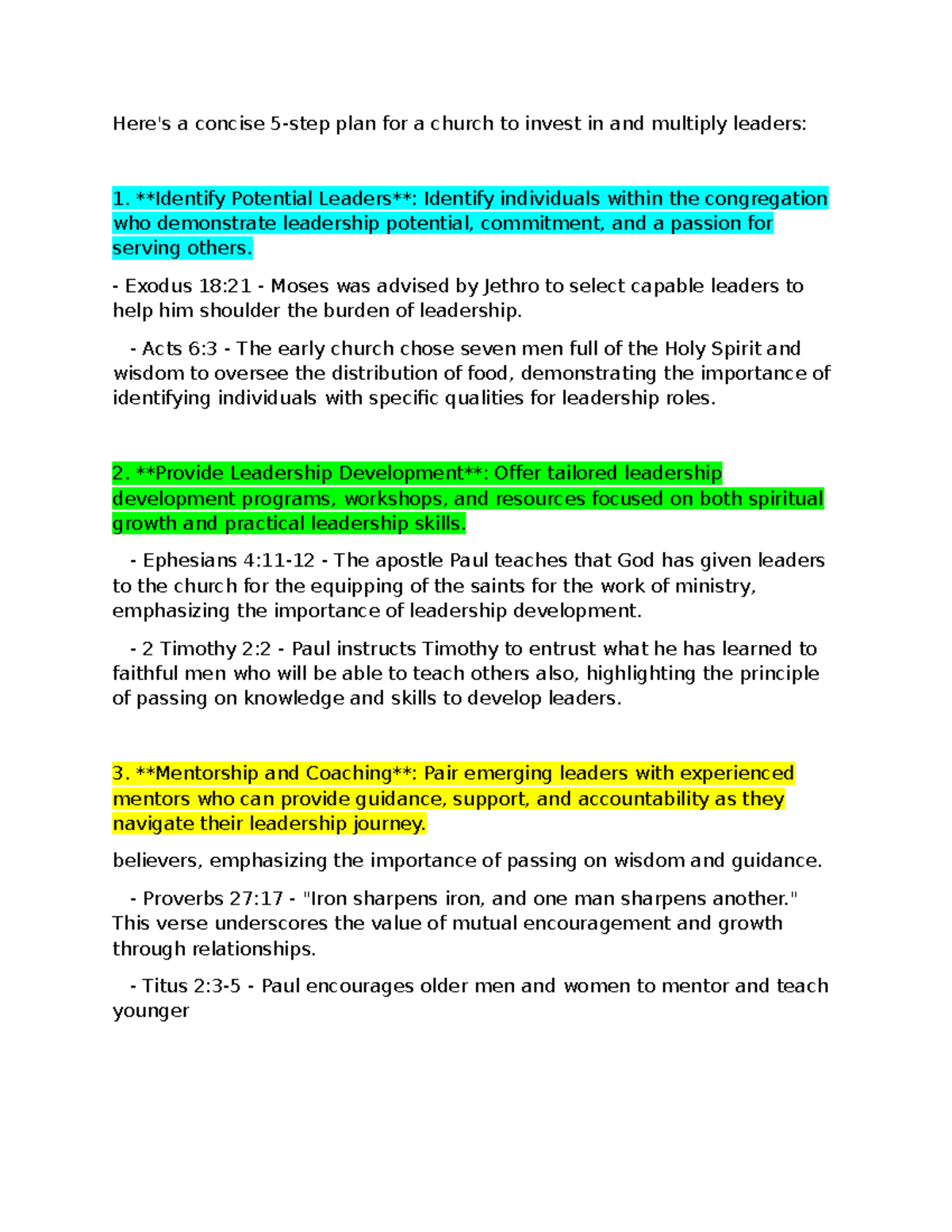 Qualities of leaders - Here's a concise 5-step plan for a church to ...