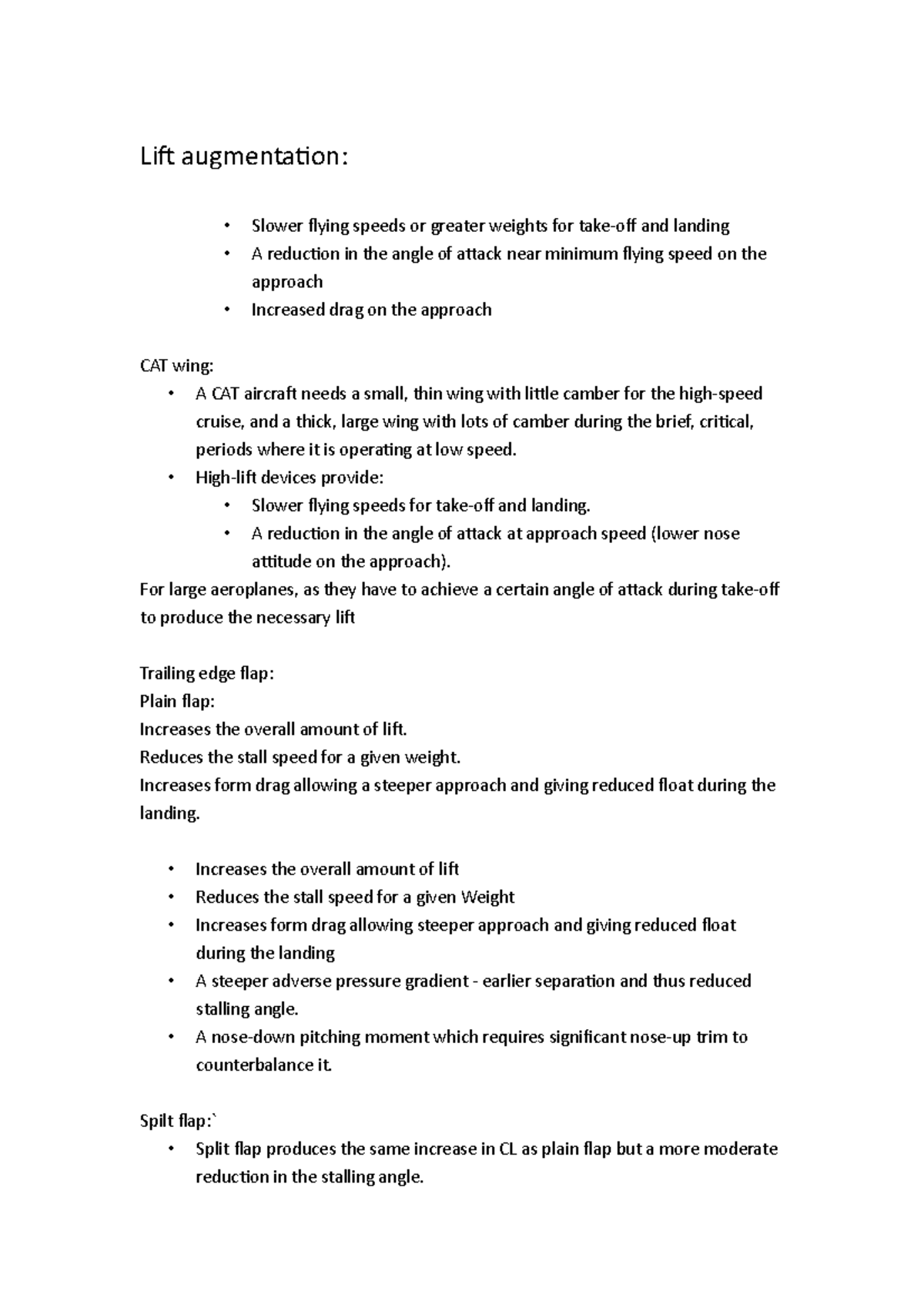 Lift augmentation - Notes for the subject - Lift augmentation: Slower ...
