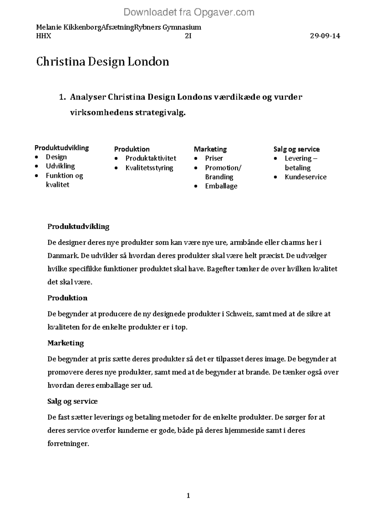 Christina Design London - Melanie KikkenborgAfsætningRybners Gymnasium ...