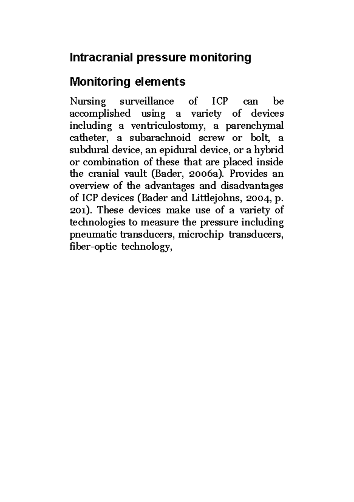 Intracranial pressure monitoring - Intracranial pressure monitoring ...