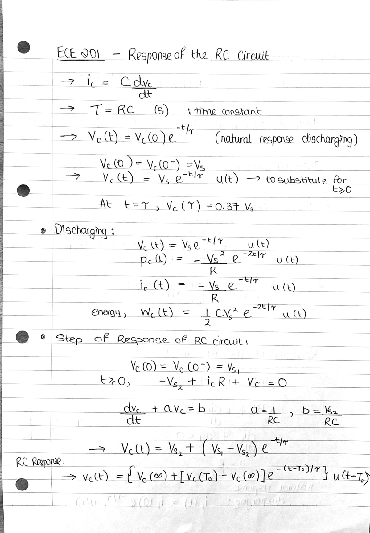 Practice Homework (3) - HEV Kesponse of the RC Cirowit Bars ic C ve ak ...