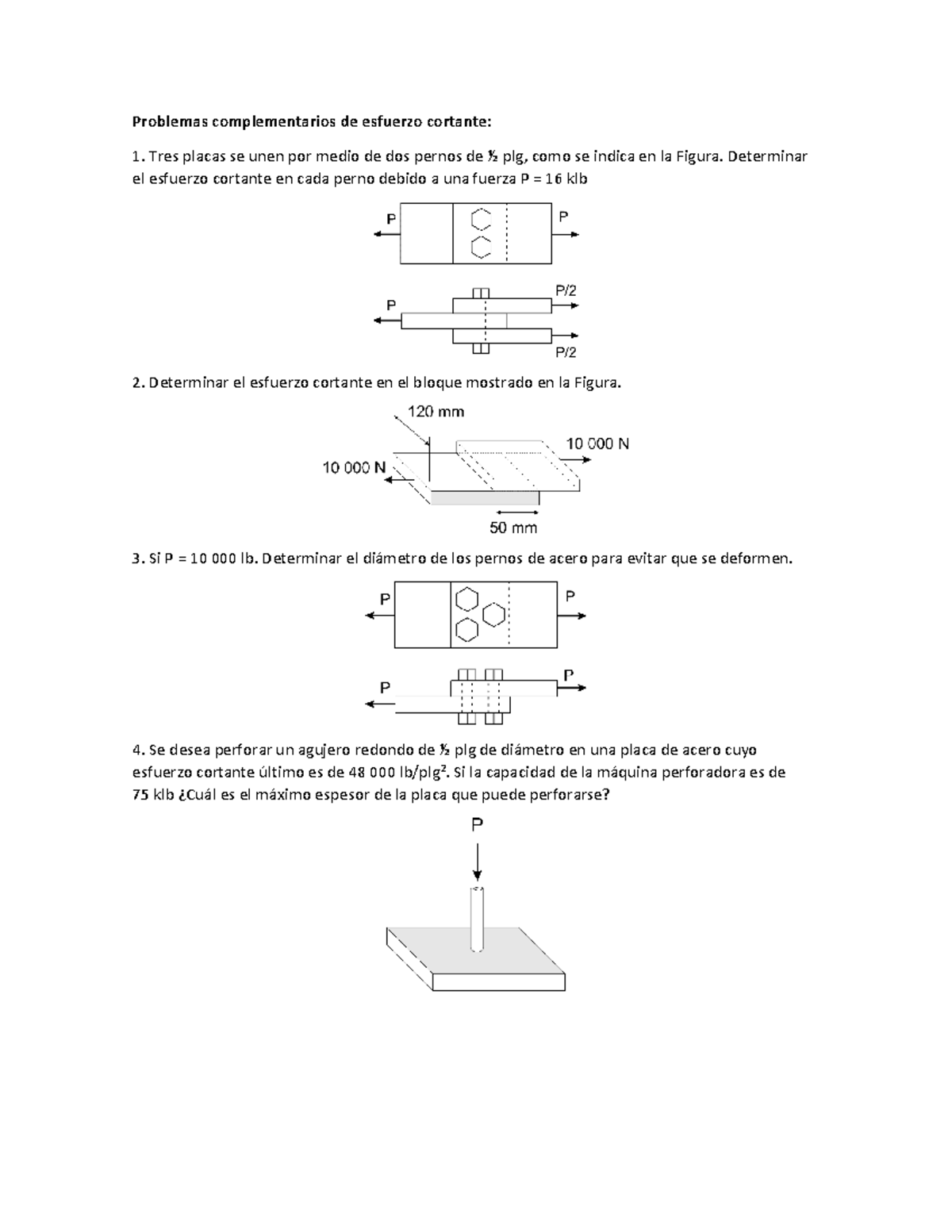 Problemas complementarios de esfuerzo cortante - Determinar el esfuerzo ...