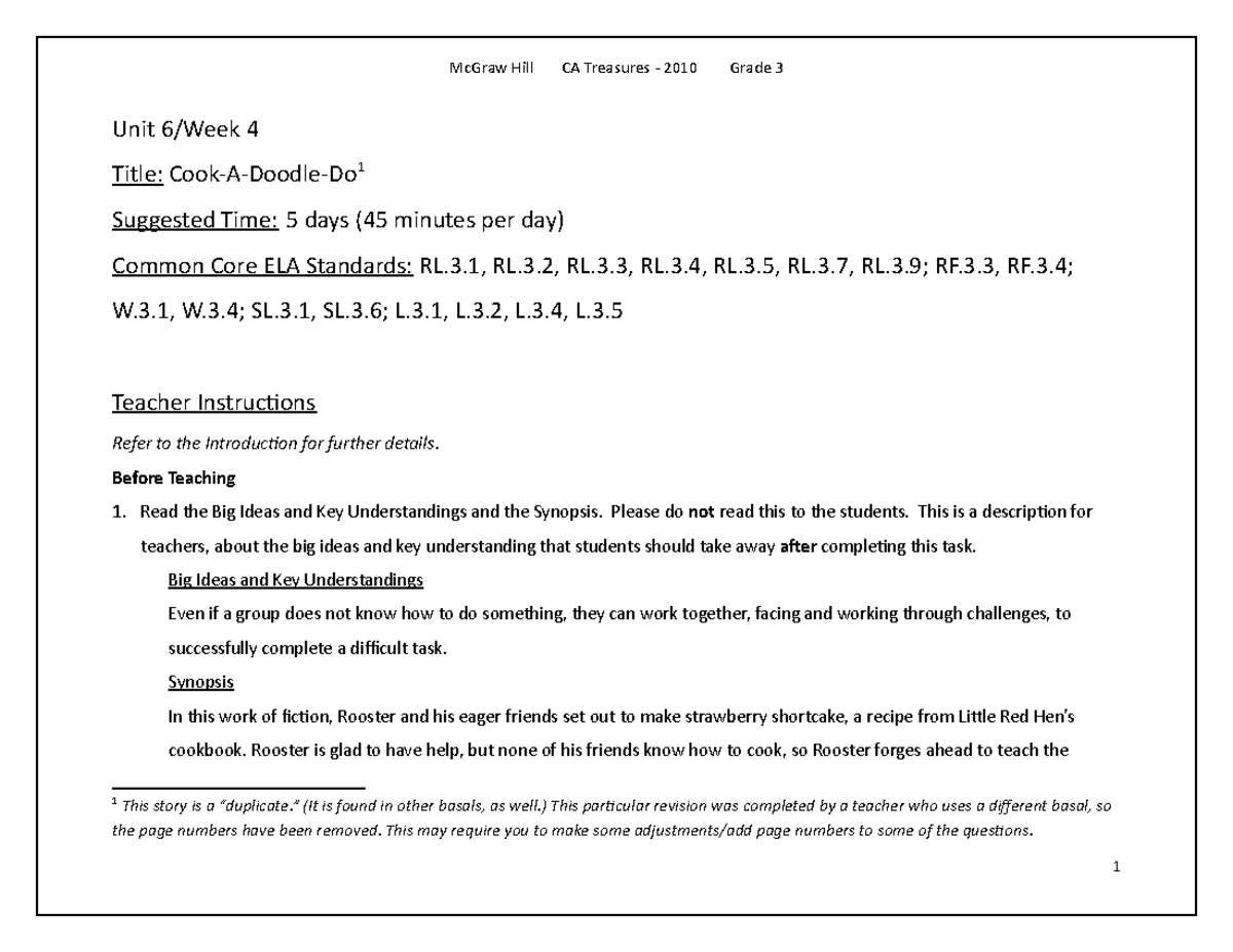 3 Unit 6 Wk 4 From Basal Alignment Project - Unit 6/Week 4 Title: Cook ...