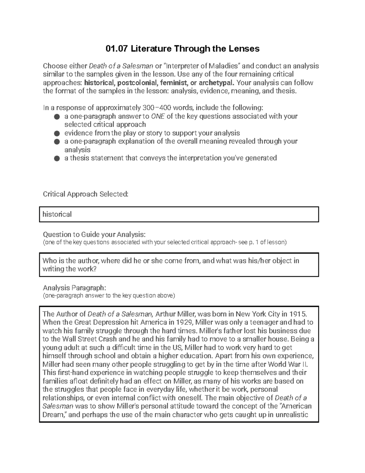 01.07 Literature Through the Lenses - 01 Literature Through the Lenses ...