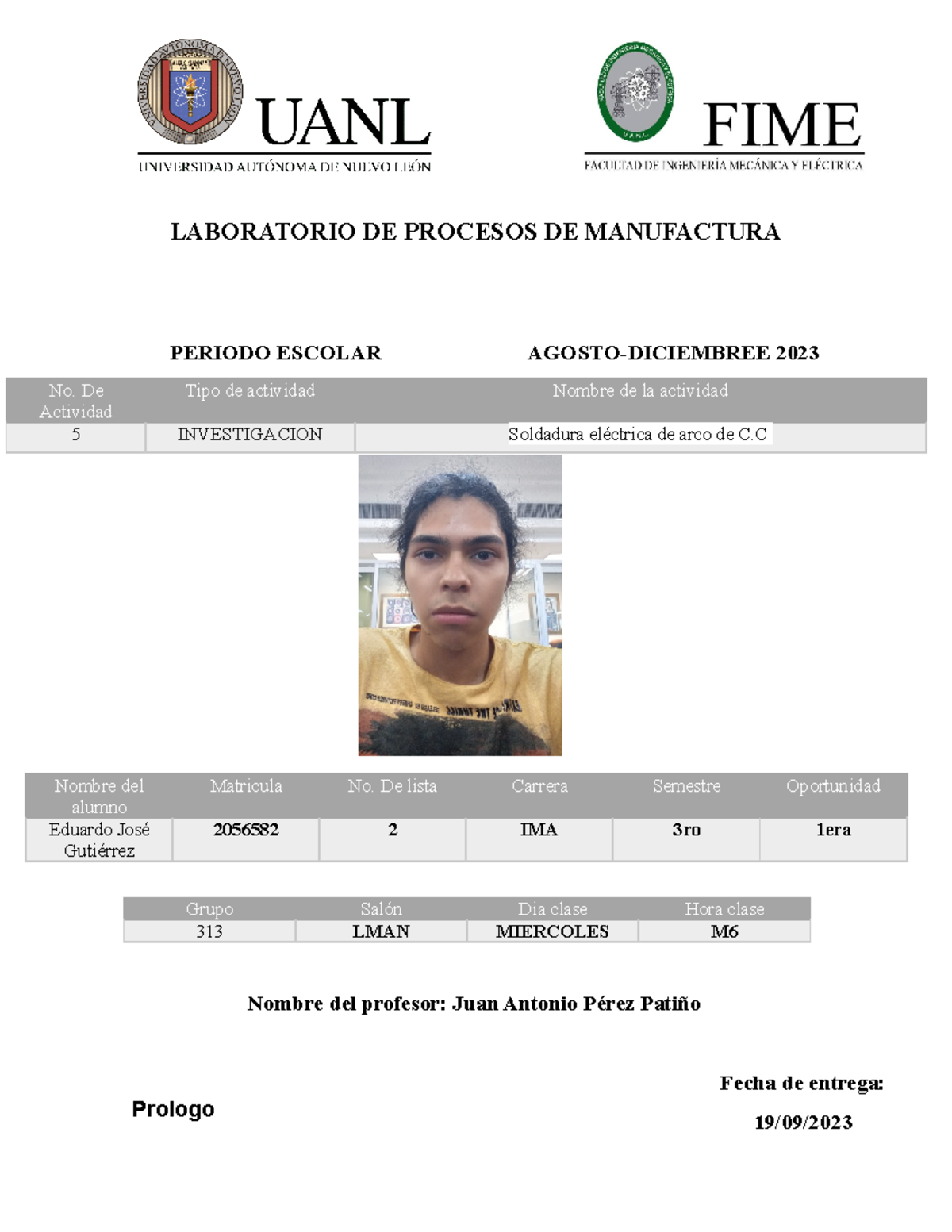 Investigacion arco Corriente Continua - LABORATORIO DE PROCESOS DE MANUFACTURA PERIODO ESCOLAR ...