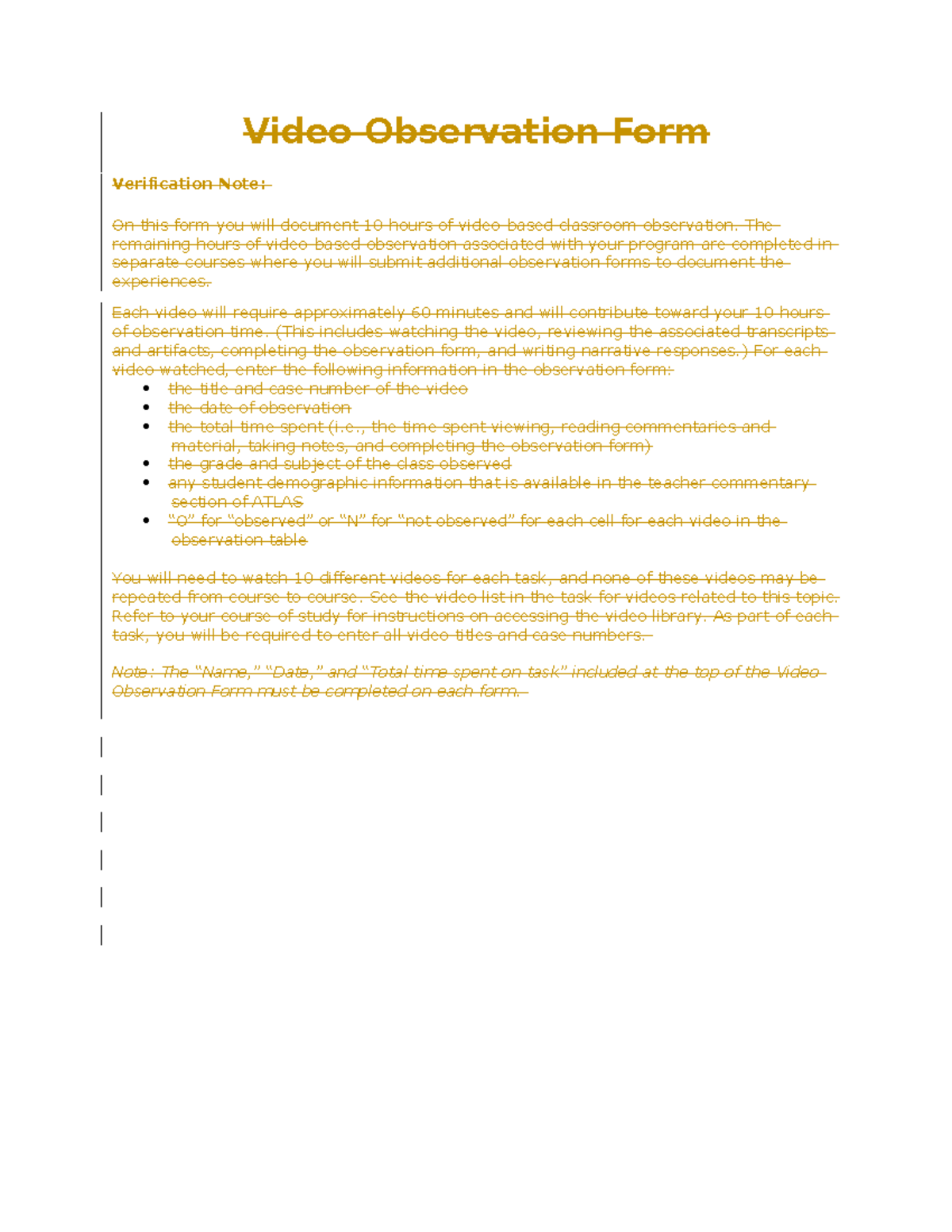 C572 Task 4 for classroom management - Video Observation Form ...