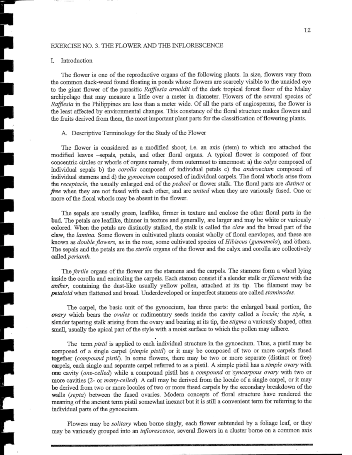 Exercise-3-The-Flower-and-The-Inflorescence - 12 EXERCISE NO. 3. THE ...