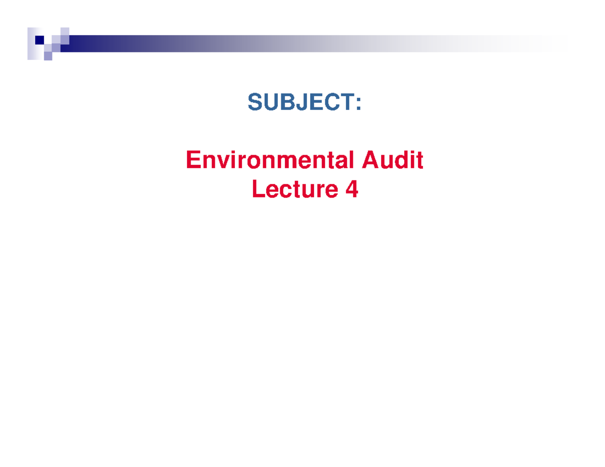 Env Audit - Environmental Impact Assessment by Shivam Sir - SUBJECT ...