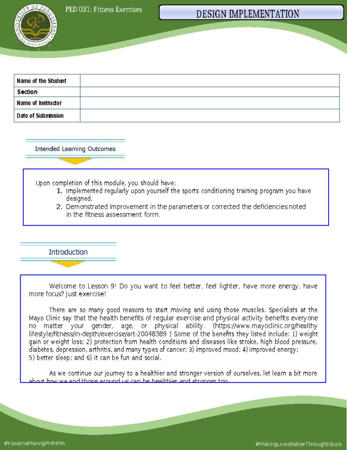 Module 5 Design Implementation - Upon completion of this module, you ...