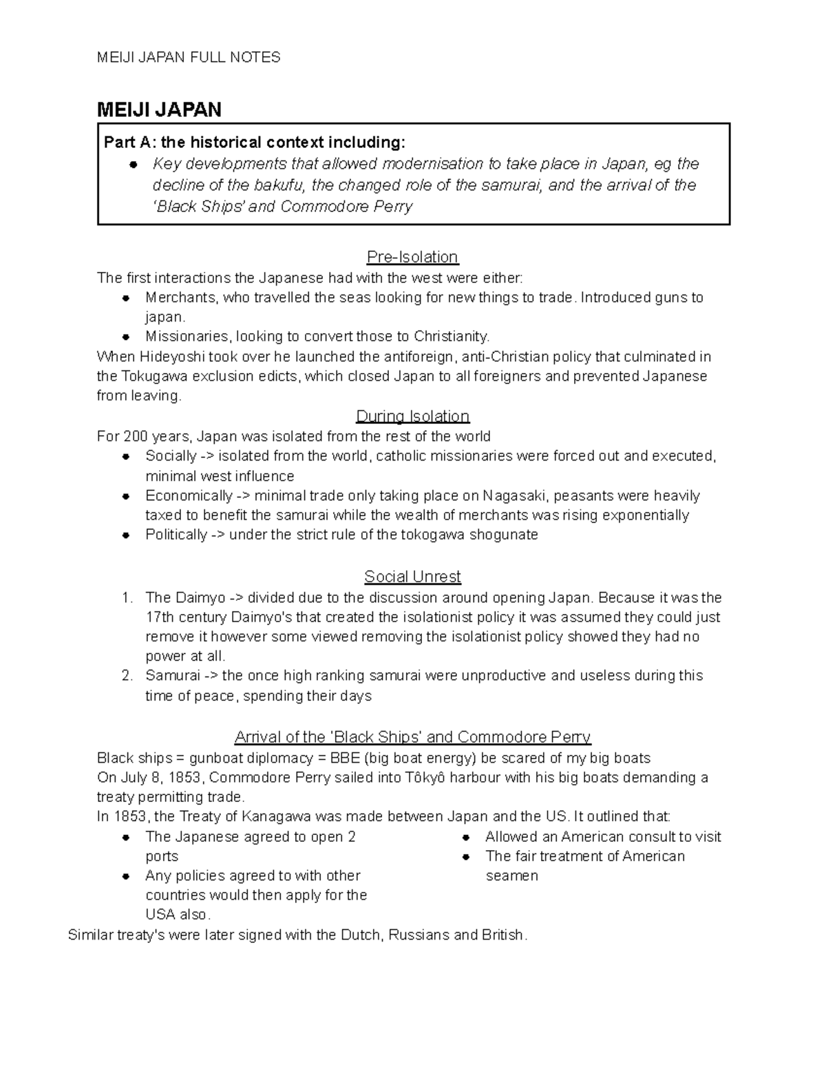 Meiji Japan PRELIM MODERN HISTORY - MEIJI JAPAN Part A: the historical ...