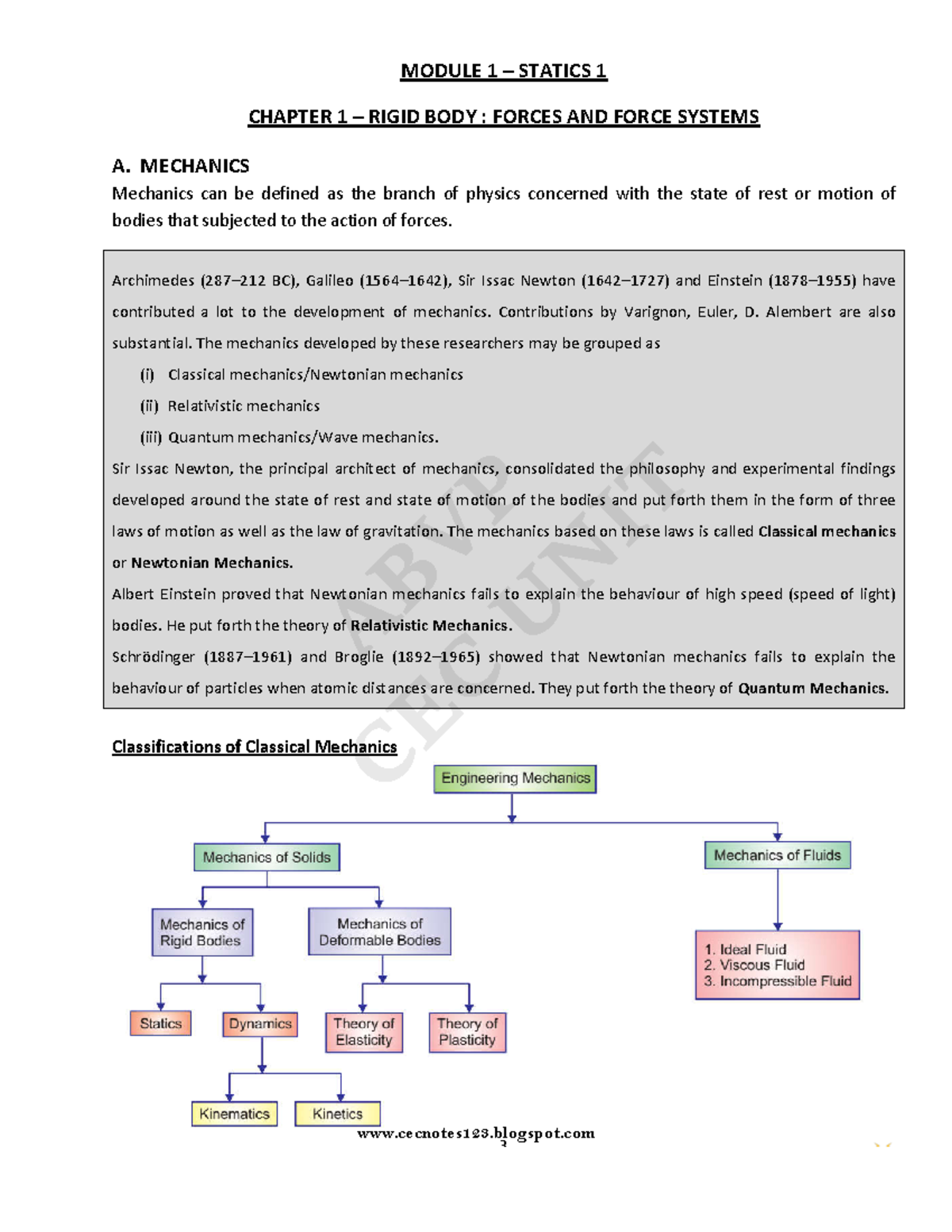 Eng Mech 1 - Statics: Fundamental concepts and laws of mechanics ...