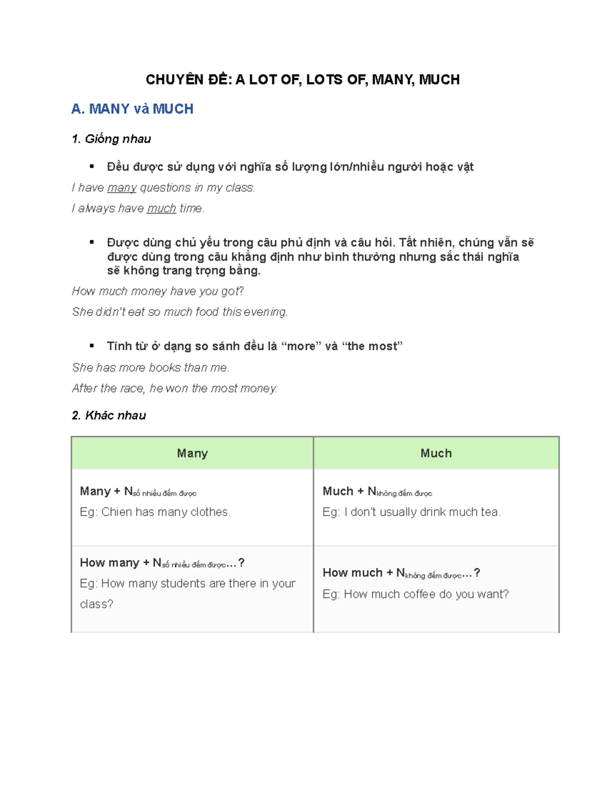 Uncountable words - English worksheet for grade 2 students. - CHUYÊN ĐỀ ...