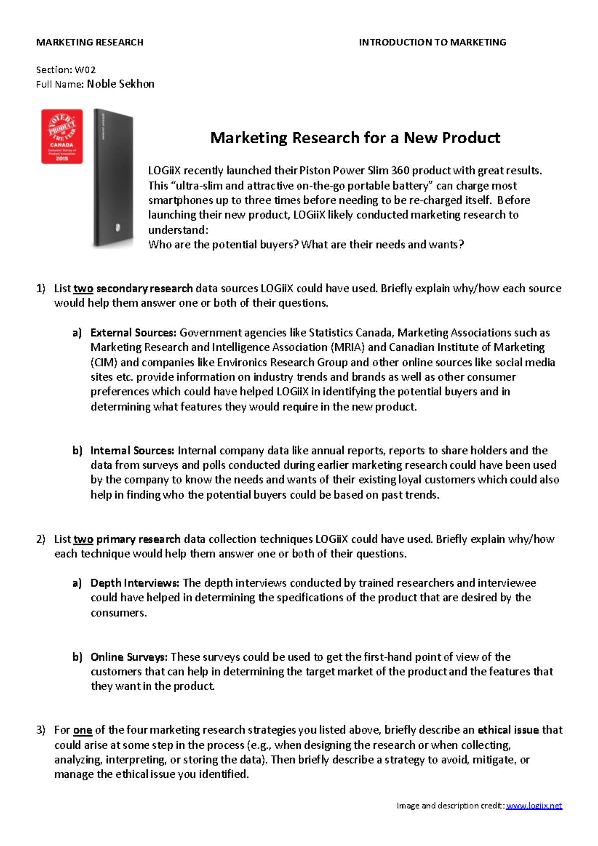 Mark 1115-04-Marketing Research For New Product - MARKETING RESEARCH ...