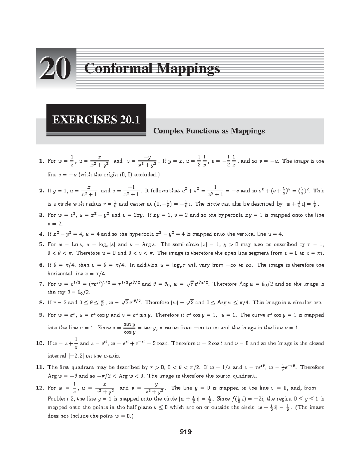 Chapt 20 - Solution - 20 Conformal Mappings EXERCISES 20 Complex ...
