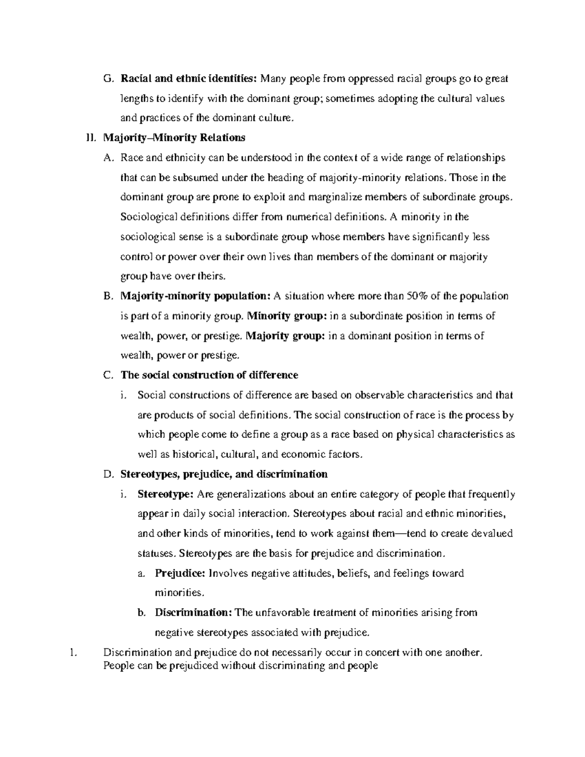 Week 6 notes 4 - G. Racial and ethnic identities: Many people from ...