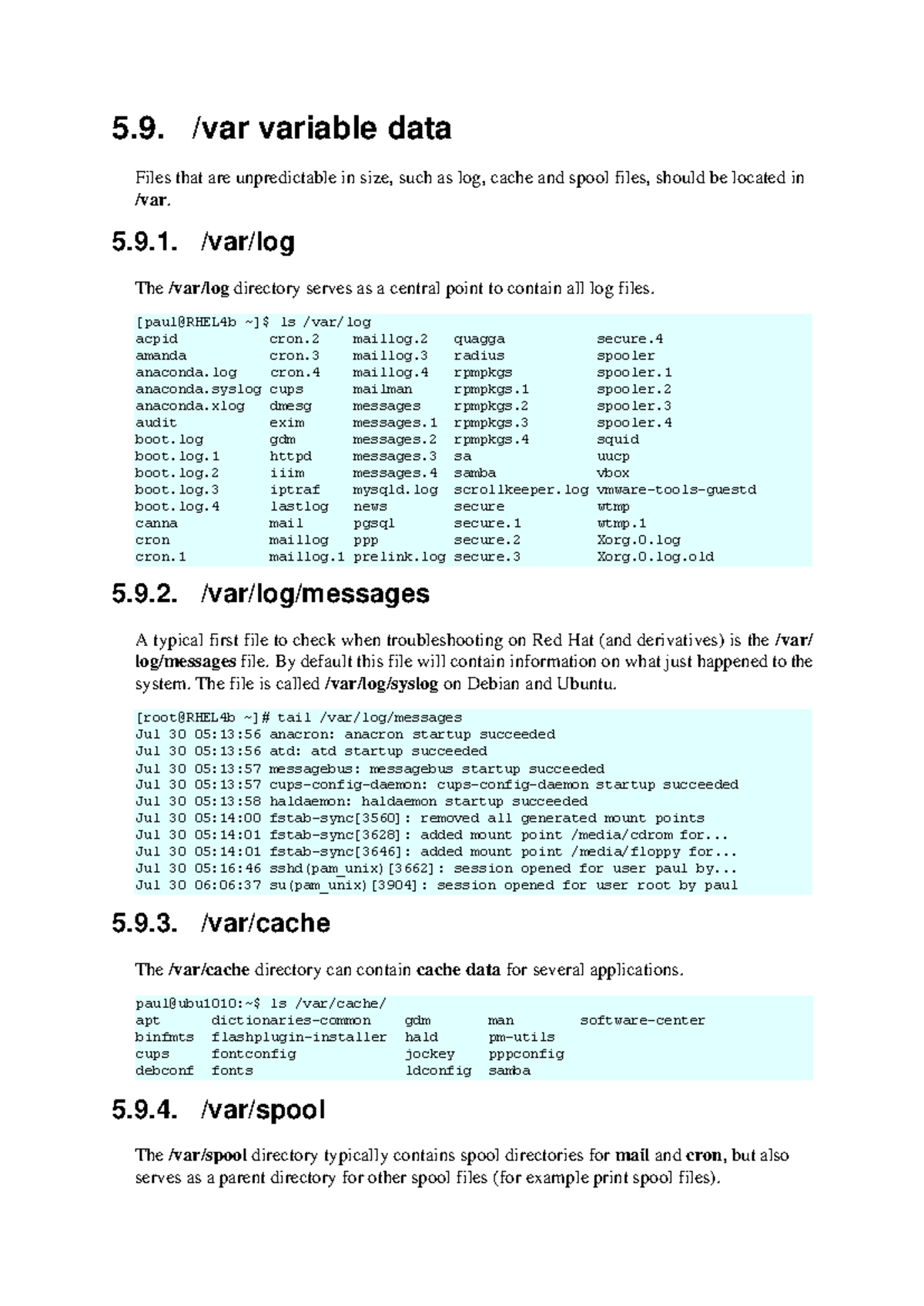 Linux notes-6 - 5. /var variable data Files that are unpredictable in ...