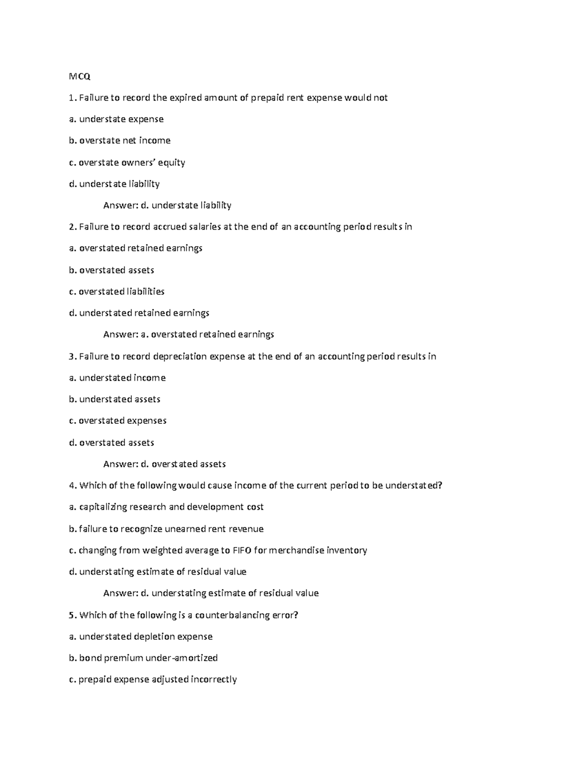 Error-Correction - ERROR CORRECTION SOLVING PROBLEM - MCQ Failure to ...