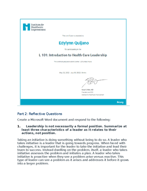 Module 4 The Leader Case 5 - Module 4| The Leader: Case 5 Taking The ...