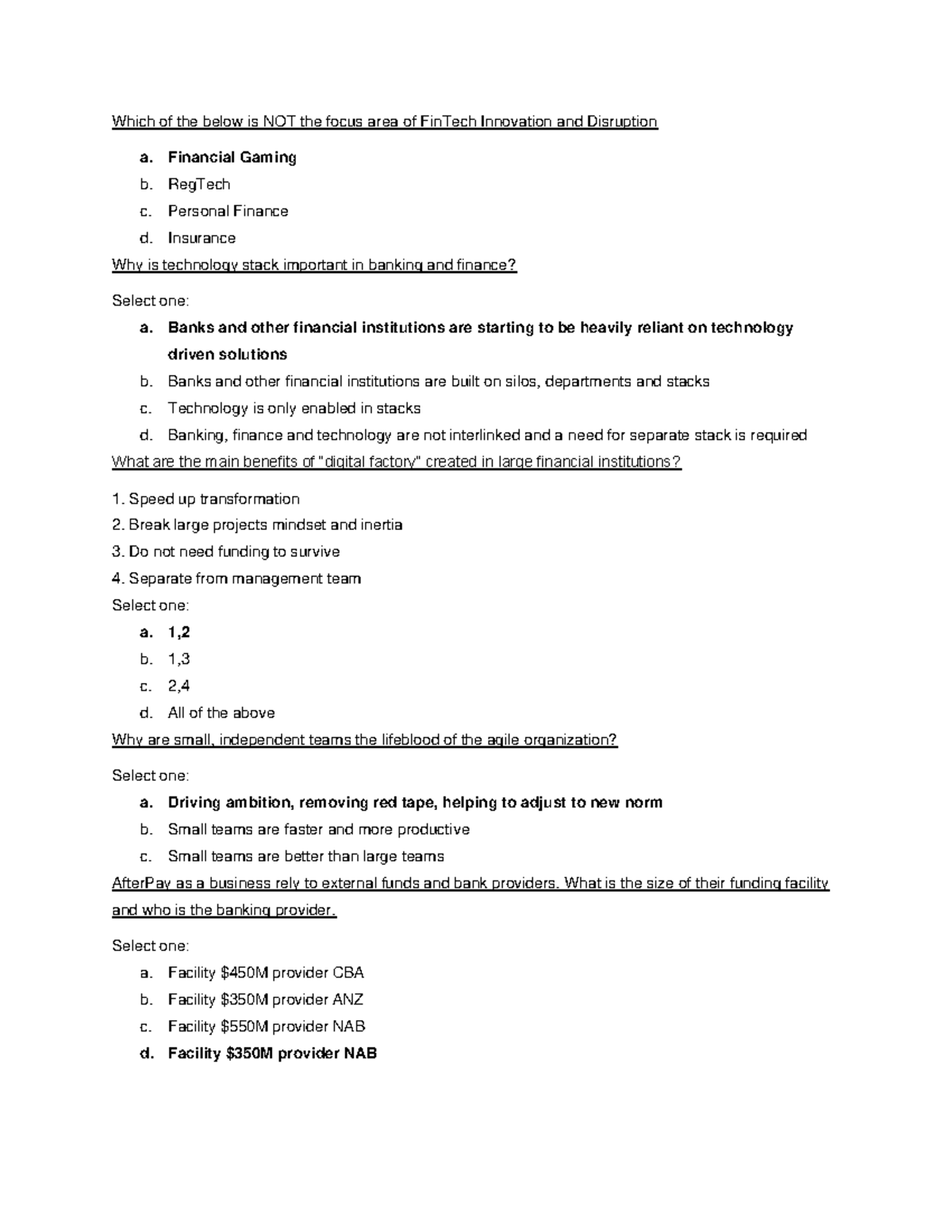 Quiz 1 Past Papers__ - FINS3648 - UNSW Sydney - Studocu