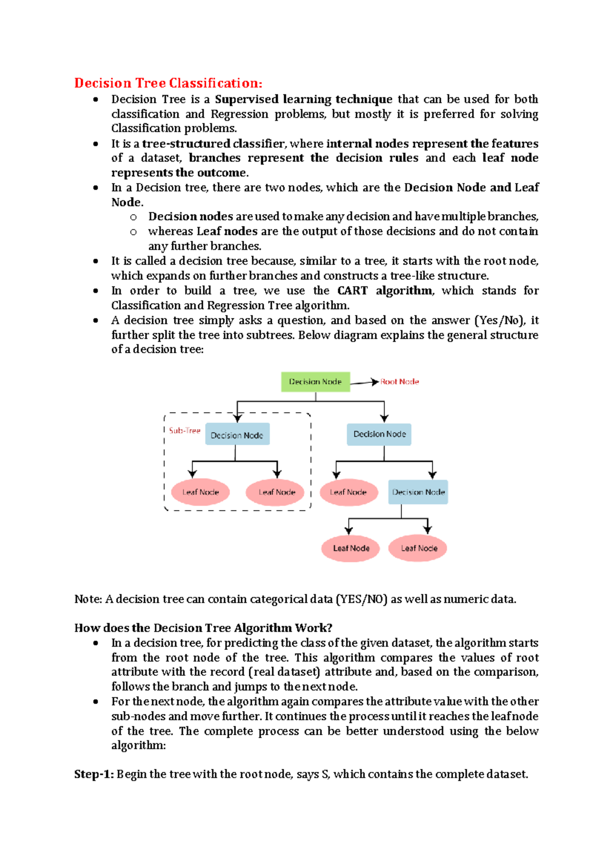 5. decision tree induction - Decision Tree Classification: Decision ...