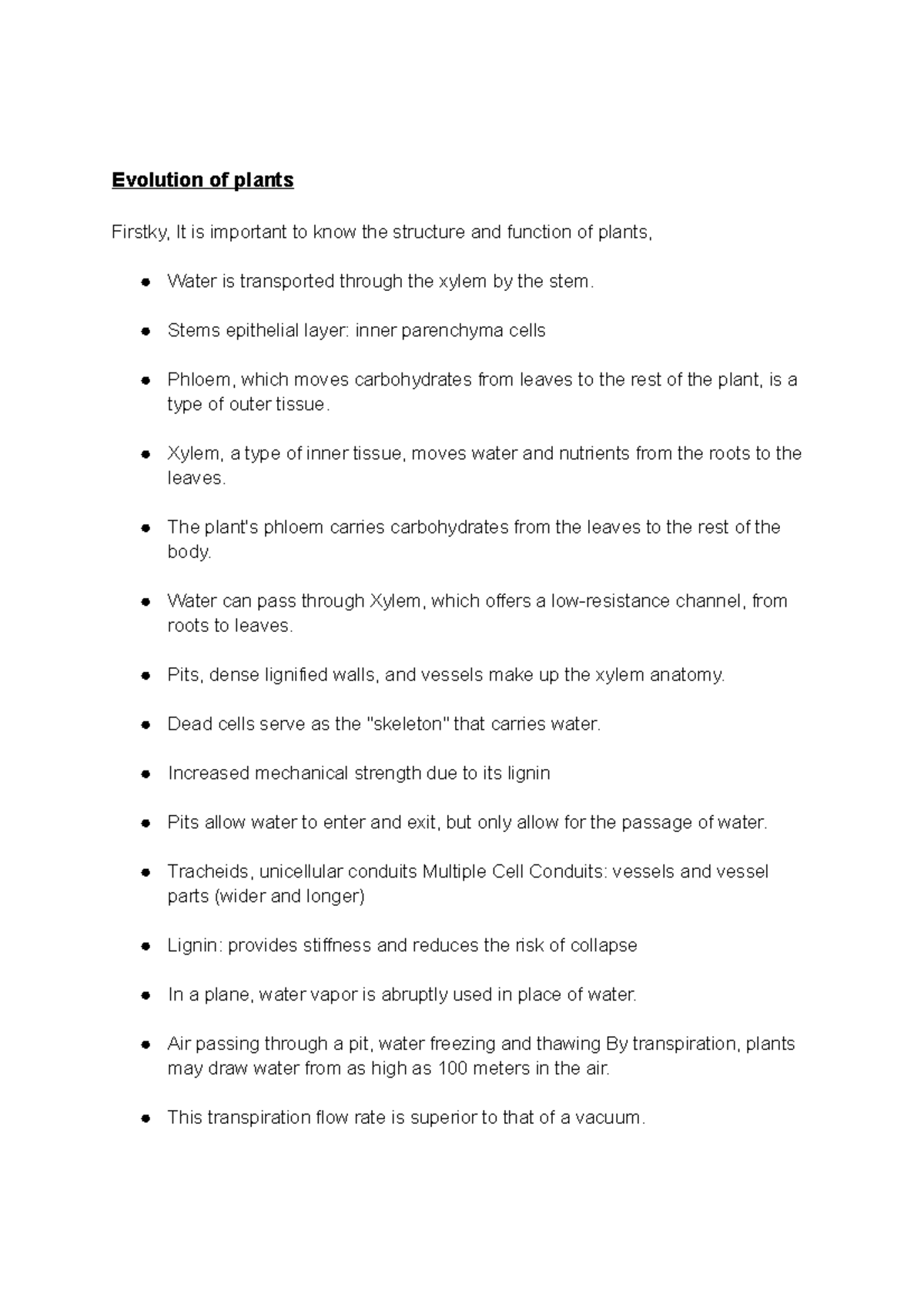 Evolution of plants - Evolution of plants Firstky, It is important to ...