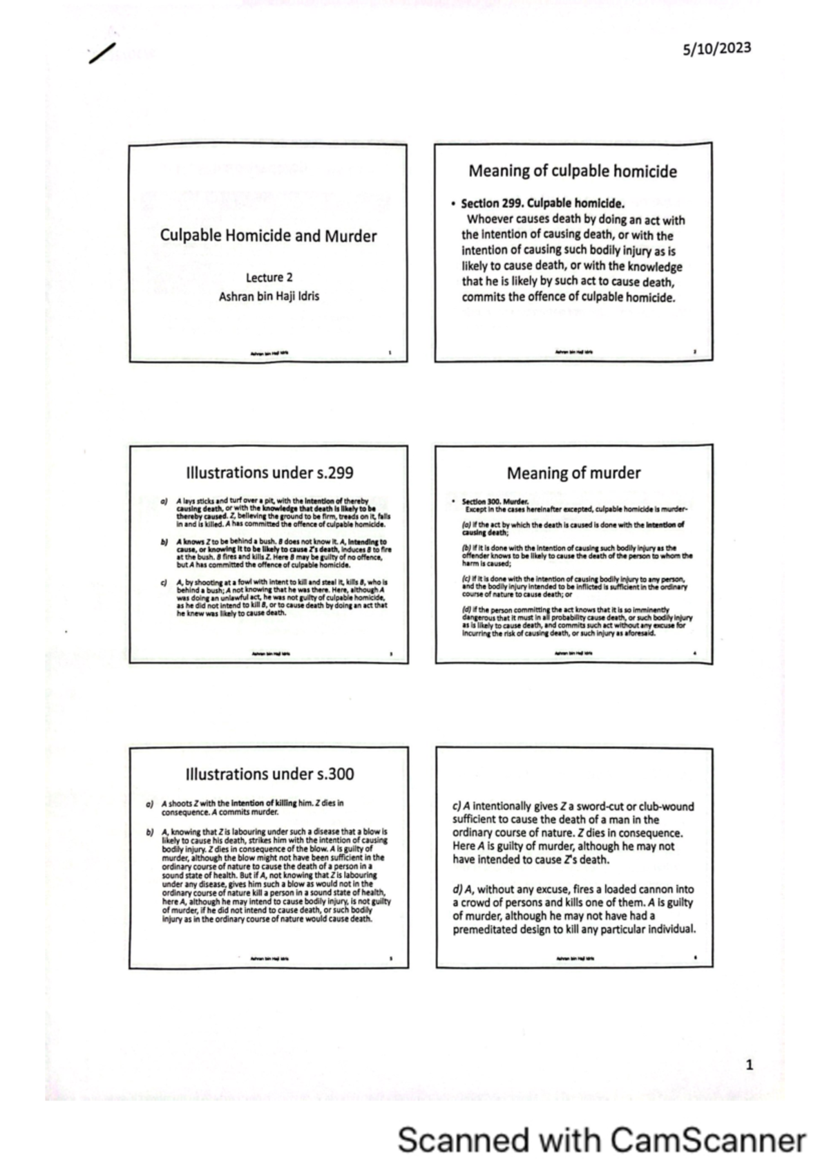 Culpable homicide and murder - Criminal Law 2 - Studocu