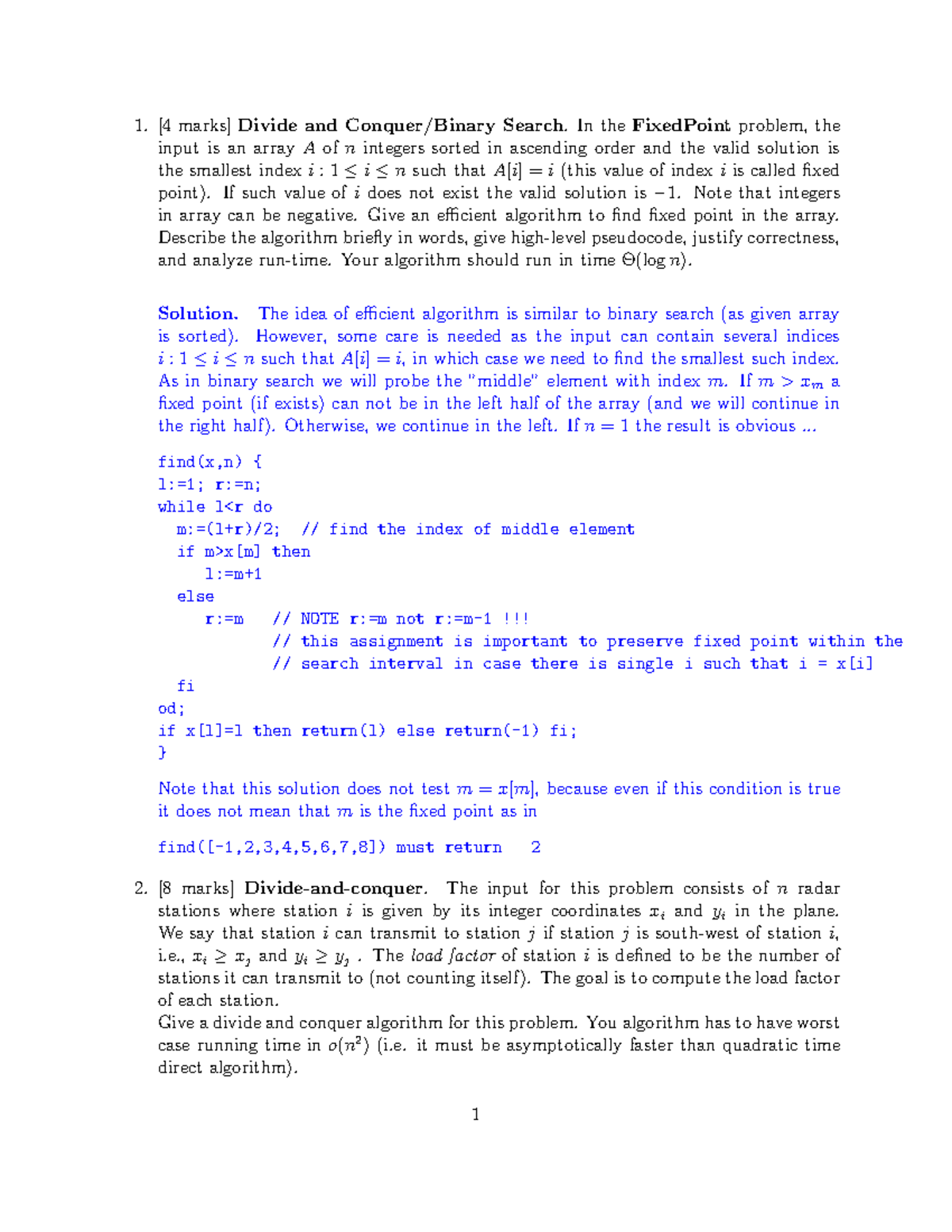A3 CP312 F2020 soln 1 - solution - CP312 - WLU - Studocu