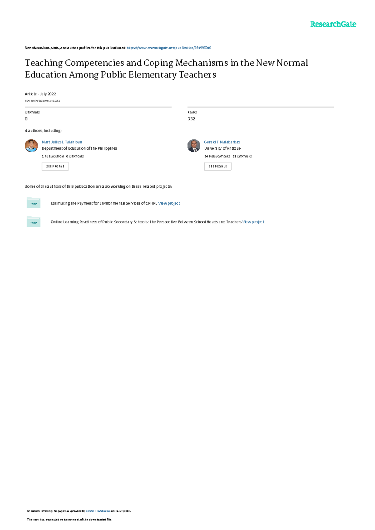 2022Teaching Competenciesand Coping Mechanismsinthe New Normal ...