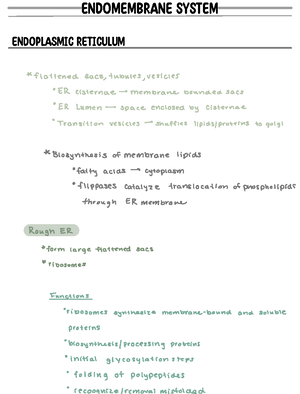 Cell Biology Cells, Organelles, Membranes, Endomembrane System ...