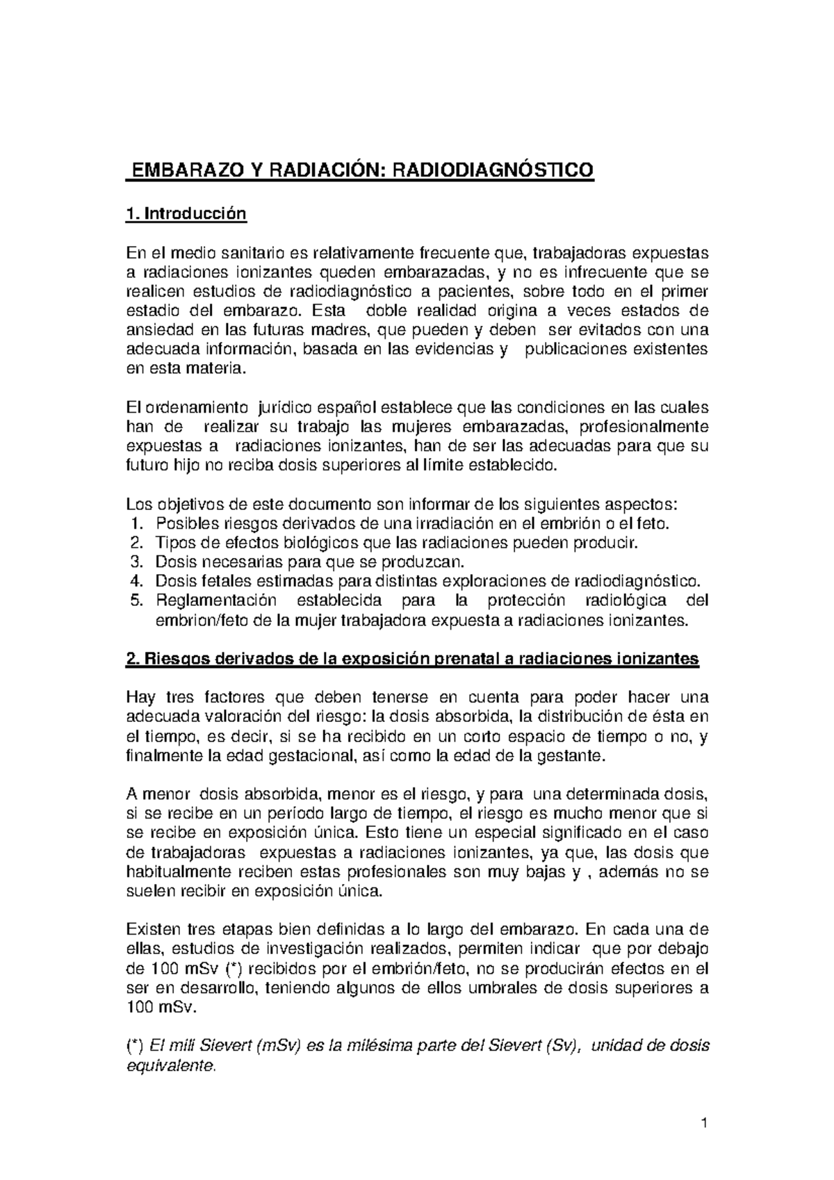 Embarazo radiacion - erfer - EMBARAZO Y RADIACIÓN: RADIODIAGNÓSTICO 1 ...