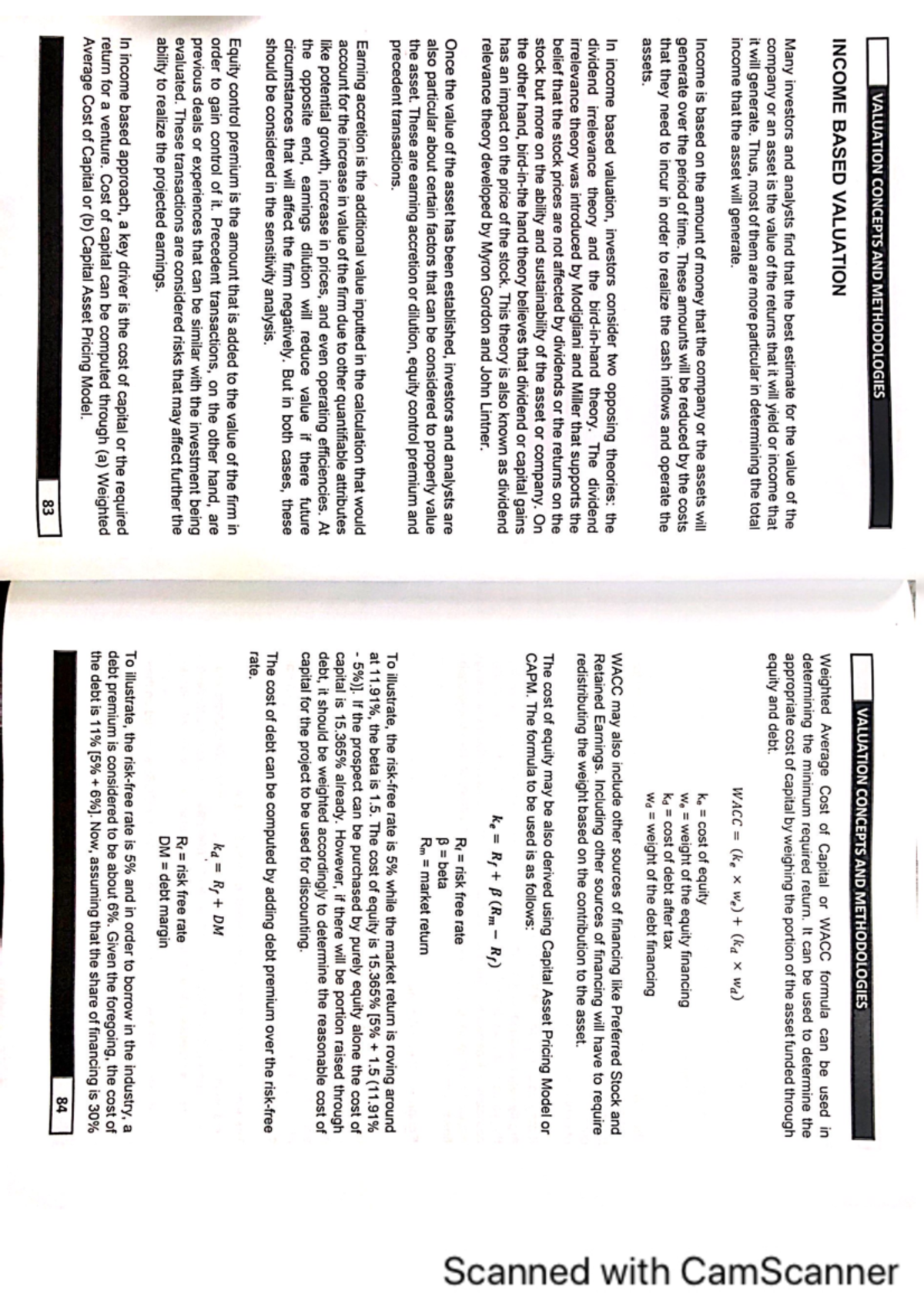Chapter 4 Income Based Valuation - VALUATION CONCEPTS AND METHODOLOGIES ...
