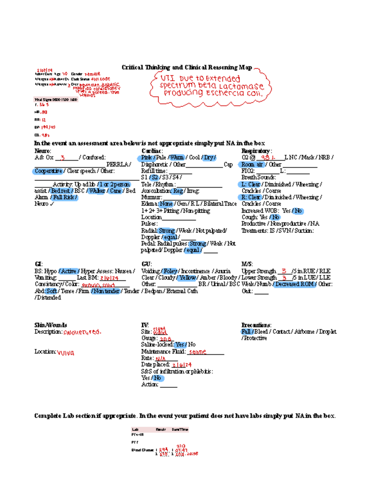Critical Thinking Map uti - Critical Thinking and Clinical Reasoning ...