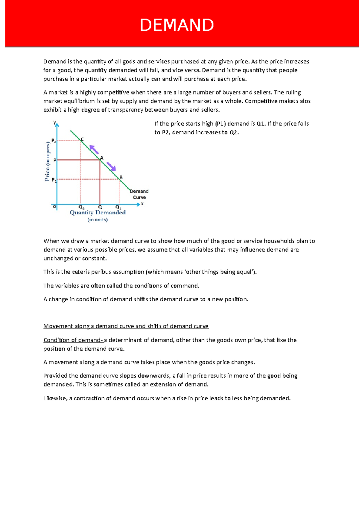 Demand revision materials - Demand is the quantity of all gods and ...