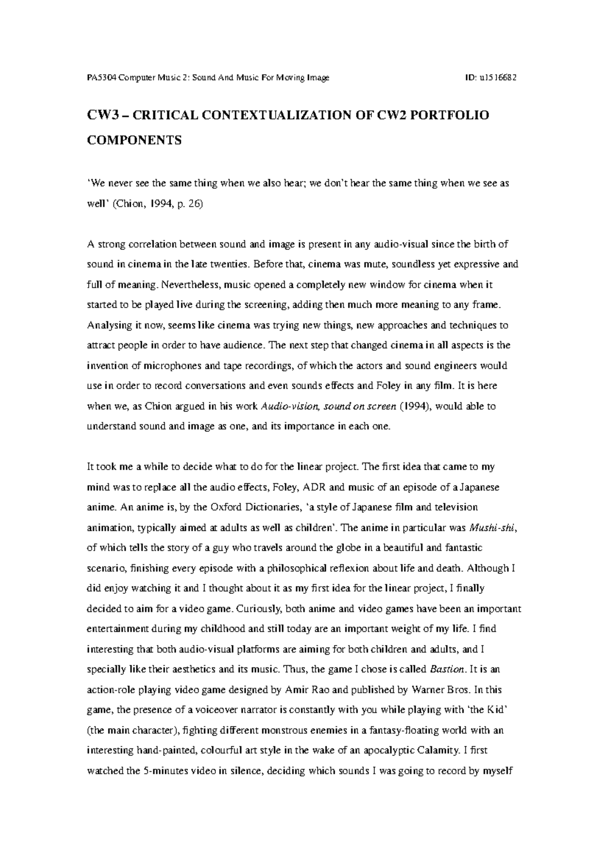 CW3 - PA5304 Contextualisation of CW2 - Grade: 66% - PA5304 Computer ...
