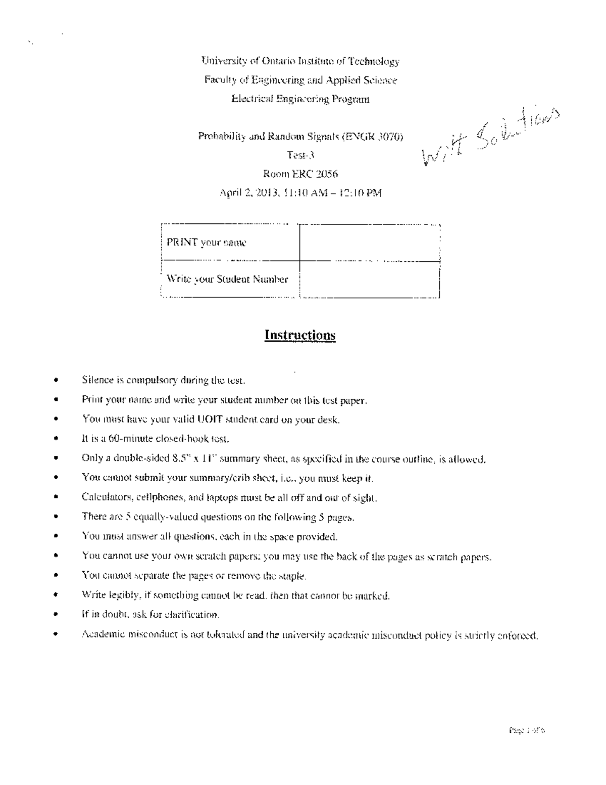 Past Tests 1 133 138 Midterm Solutions Elee3070u Studocu